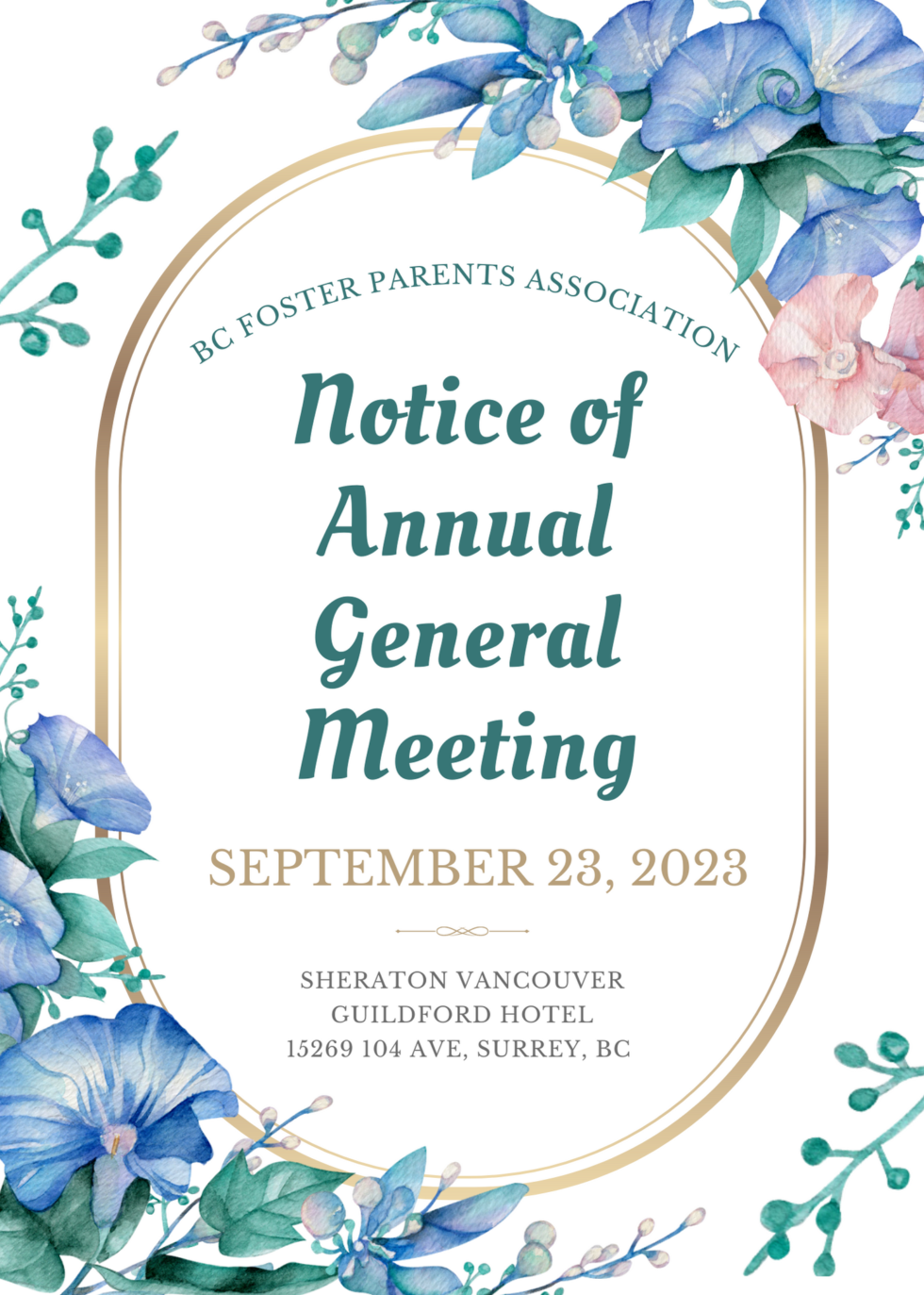 Notice of Annual General Meeting 2023 | BC Foster Parents Association